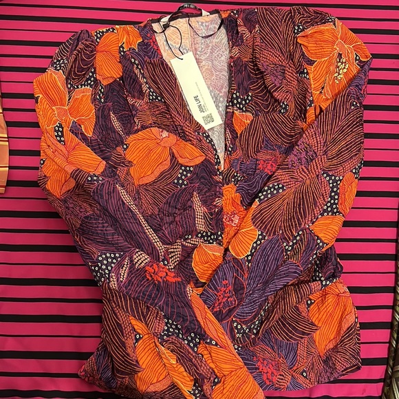 Zara | Tops | Lastzara Multicolored Floral Print Draped Top Size S ...